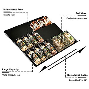Artibear Expandable Spice Rack Drawer Organizer for 8" to 16" Kitchen Cabinets Drawer Tray, Set of 6
