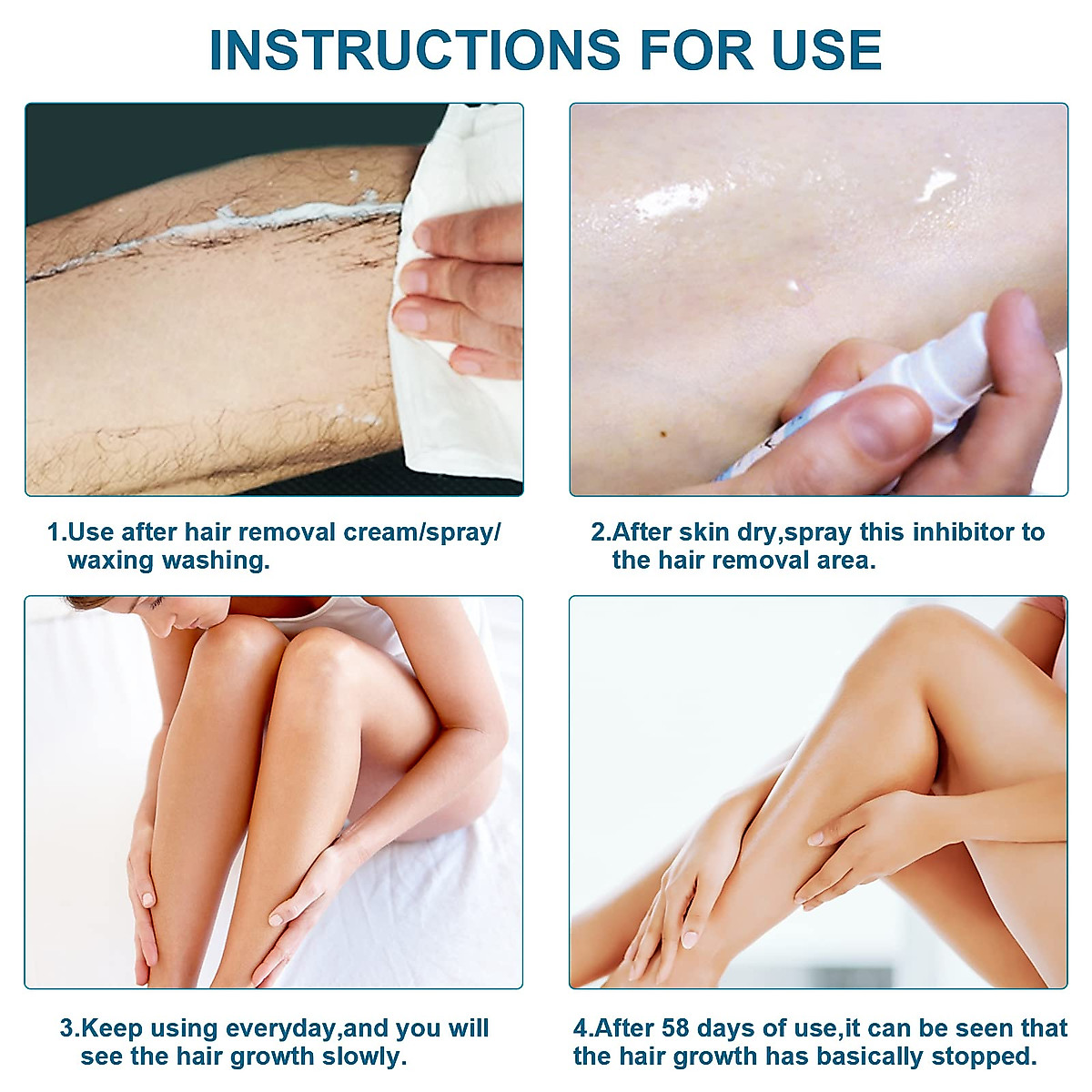 Hair Growth Inhibitor Spray - Permanent Hair Removal for Underarm, Arm, Leg, Bikini Areas for Women and Men, 20ML