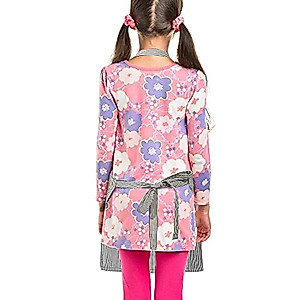 TeddSnow Daily Kids Apron, Toddler Cotton Adjustable Bib Chef Apron with Pocket, For Children Age 2 to 5 years, Boys Girls