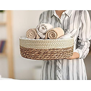 Handmade Rattan Bread Baskets for Serving, Round Wicker Basket, Woven Round Shelf Basket Set of 3, Decorative Woven Storage Baskets Bathroom, Nesting Baskets Serving Tray Perfect Organizing for Home