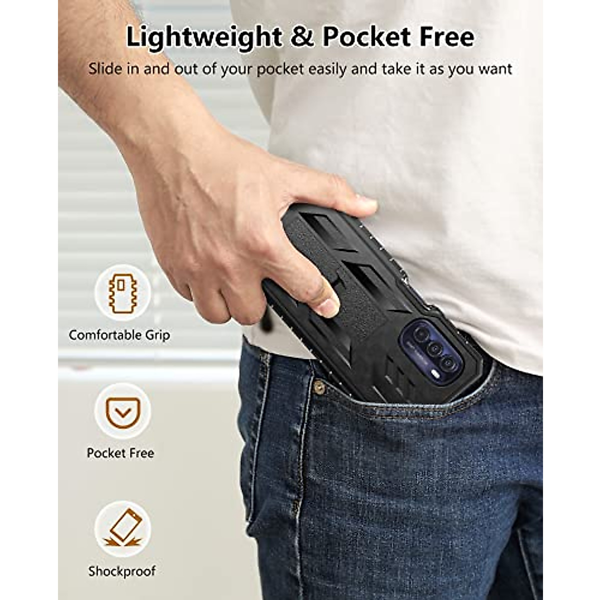 SOiOS for Moto G-Stylus 5G 2022 Case: Shockproof Rugged Protection Cover with Kickstand | Matte Textured Drop Proof TPU | Military Grade Protective Phone Case for Motorola G Stylus 5G 2022(NOT 4G)