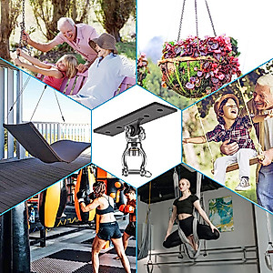 Dolibest Heavy Duty Swing Hanger, Swing Set Accessorie for Indoor Outdoor Playground, Porch Swing Hanging Kit for Wooden and Concrete Set with 4 Wood Screws and 4 Expansion Bolts, 900LB