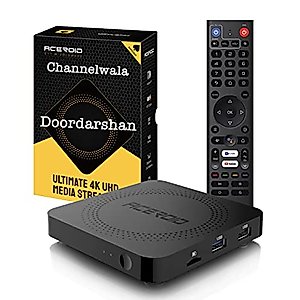 2023 Doordarshan TVPLUS PRO Sword 4K UHD IPTV Box Bluetooth Remote and Stalker Player & M3U Player & Recoding Capability with Dual Band 5G WiFi