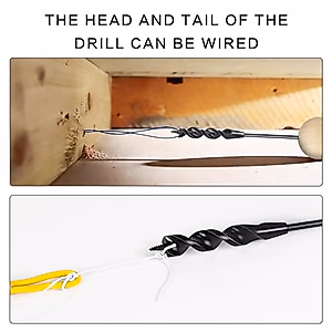 YY-LC Flexible Drill Bit for Wire Pulling with Guide Ball Kit,3/4 in. x (4.5 FT) 54 in. Long Flex Drill Bits for Wood,Auger Head Installer Drill Bit, Fish Bit for Pulling Wires in Walls