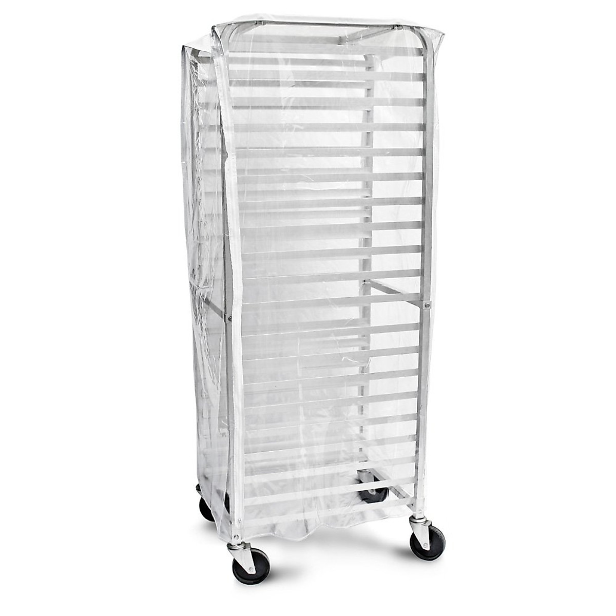New Star Foodservice 36541 Plastic 10-Tier Commercial Kitchen Bun Pan Rack Cover, 28-Inch by 23-Inch by 33-Inch, Set of 2, Clear