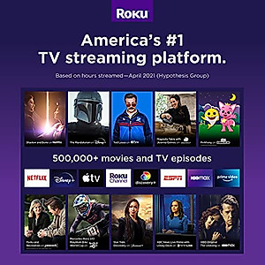 Roku Smart Soundbar, 4K/HD/HDR Streaming Media Player & Exceptional Audio Includes Roku Voice Remote