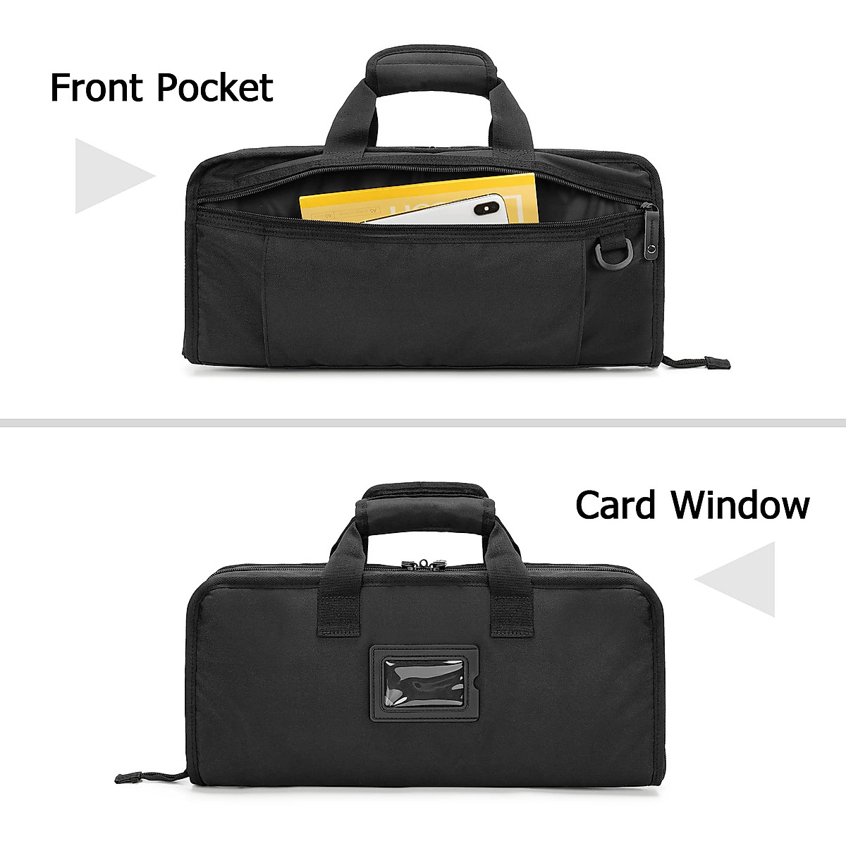 SAMDEW Chef Knife Bag with Lockhole & 17 + 6 Slots, Knife Carrying Case for Professional Chefs, Portable Knife Carrier for Chef Knife Storage, Travel Chef Knife Roll Bag for Kitchen Utensils, Bag Only