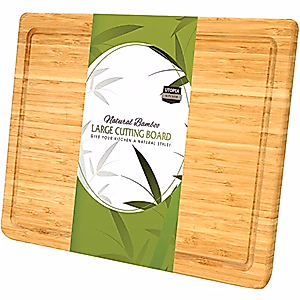 Utopia Kitchen Extra Large Bamboo Cutting Board (Natural, X-Large)