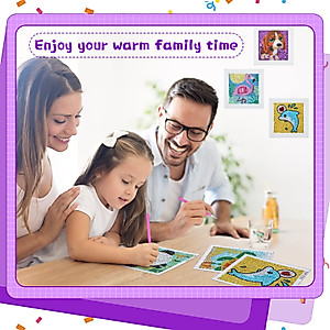 Epakh 8 Pieces Diamond Art Kits for Kids Diamond Art Kits Animal Gem 5D Painting Kit Crystal Easy to DIY Painting by Number Kits Home Wall Decoration (Classic Style)