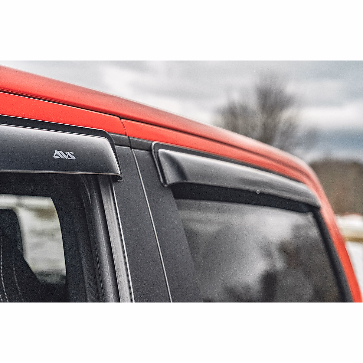 Auto Ventshade [AVS] Ventvisor / Rain Guards | Outside Mount | Smoke, 4 pc | 94155 | Fits 2009 - 2014 Ford F-150 SuperCrew, 2010 - 2014 SVT Raptor SuperCrew