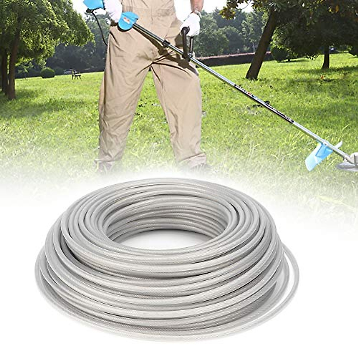 Cut Weed Strimmer Cord String Wire,Lawn Mower Accessories Grass Trimmer Line Steel Wire Brush Cutter Rope for Gardening Grass Trimmer Line