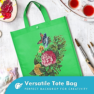 Simply Green Solutions - Reusable Grocery Bags, Durable Large Tote Bags, Shopping Bags for Groceries, Utility Tote, Reusable Gift Bags With Handles, 14 x 16.5 x 6, Pack of 10, Kelly Green