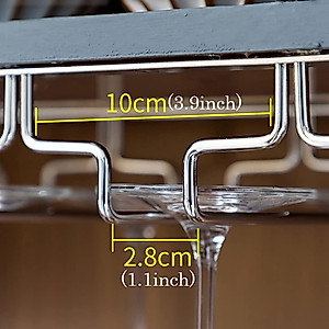 Wine Glass Rack, Under Cabinet Wine Glass Holder Stainless Steel Stemware Rack - Hanging Stemware Holder,Wine Bottle Holder for Cabinet Kitchen Bar (Size : 68.528cm(27.011.0in))