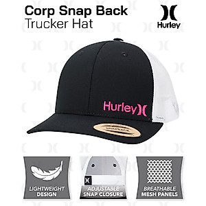 Hurley Men's Cap - Corp Snap Back Trucker Hat, Size One Size, Pink Glow