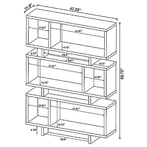 Coaster Home Furnishings Reid 3-Tier Geometric Bookcase Weathered Grey