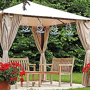 Hausse 6 Pack Bird Repellent Spiral Reflectors Silver Mylar Spinner, Hanging Reflective Bird Deterrent Device, Garden Decorative Scare Birds Away, Like Woodpeckers, Pigeons and Geese