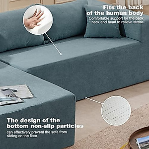 L-Shape Modular Sectional Sofa with Wide Left Chaise, Modern Living Room Sleeper Upholstered Foam Couch for Home Apartment, 2 PC Free Combination Higher Seat Cloud Sofa&Couch W/5 Pillows