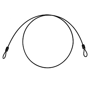 Double Loop Steel Cable Flexible Lock,U Lock Cycling Sports Internal Steel Wire and External Plastic Security Loop Cable Scooter Lock(Black)