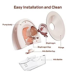 NCVI Wearable Breast Pump, Breast Pump Hands Free, Double Electric Breast Pump, Portable Breast Pump with 3 Modes & 9 Levels, Wireless Breast Pump, LCD Display, Rechargeable, 21/24mm Flanges, 1 Pack