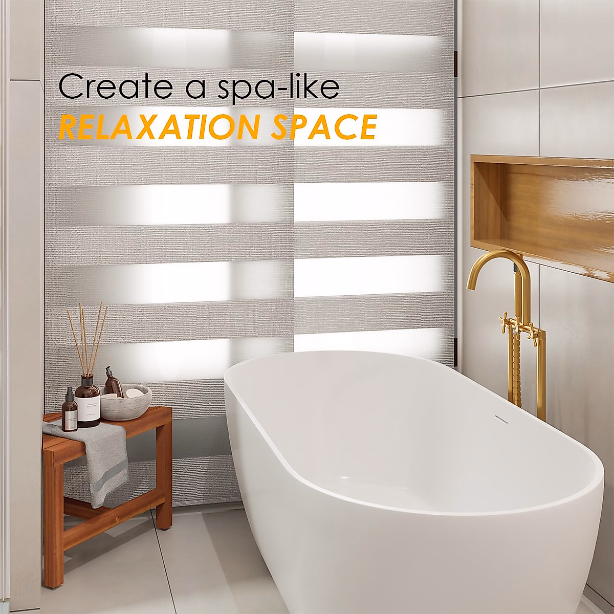 HOLANA 12" Acacia Shower Stool for Shaving Legs - Wooden Shower Foot Rest - Small Shower Corner Stool Seat for Inside Shower - Waterproof Bath Step Stools Bench for Bathroom (Acacia Wood)