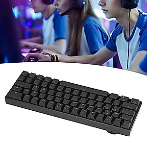 Yunseity PC Gaming Keyboard, 2.4G Wireless Bluetooth Type C Wired Keyboard Compact Mini Mechanical Keyboard with White Light for Laptop PC, Plug and Play(Brown Switch)