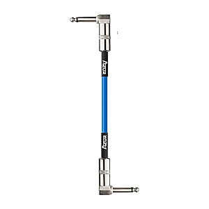 AZOR Guitar Patch Cables Right Angle,12 cm Instrument Cables for Guitar Bass Effect Pedals 6 Pack (Multicolored)