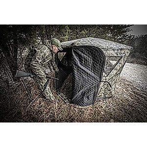 Ameristep Pro Series Thermal Hub Blind | 4 Person Insulated Hunting Blind Designed for Cold Weather in Mossy Oak Elements Terra, AMEBF1009, One Size