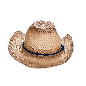 Men's Corona Extra Straw Beach Cowboy Hat with Curved Brim Tan