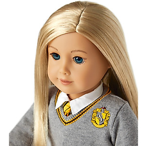 American Girl Harry Potter 18-inch Doll Hufflepuff Outfit with Sweater and Scarf Featuring House Crest, For Ages 6+