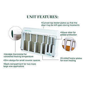 Clean + Easy Waxing Spa Warmer For Wax Cartridges, Hair Removal Treatment Tool For Facial And Full Body Waxing, (120V) Warmer Unit Only