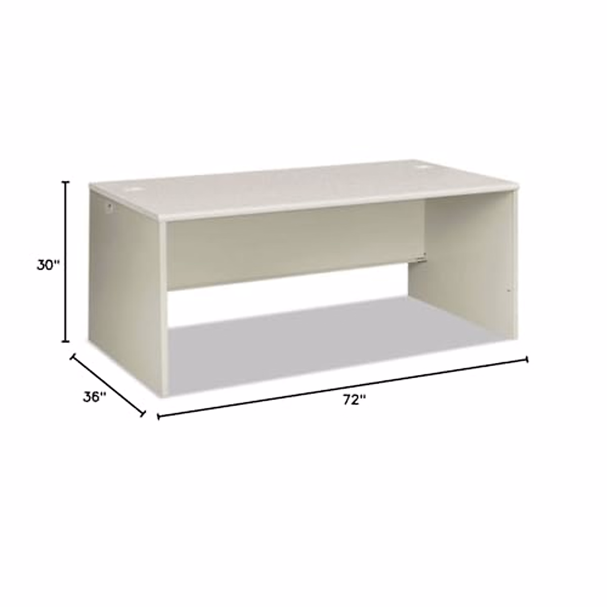 HON 38000 Series Desk Shell, 72" X 36" X 30", Light Gray/Silver