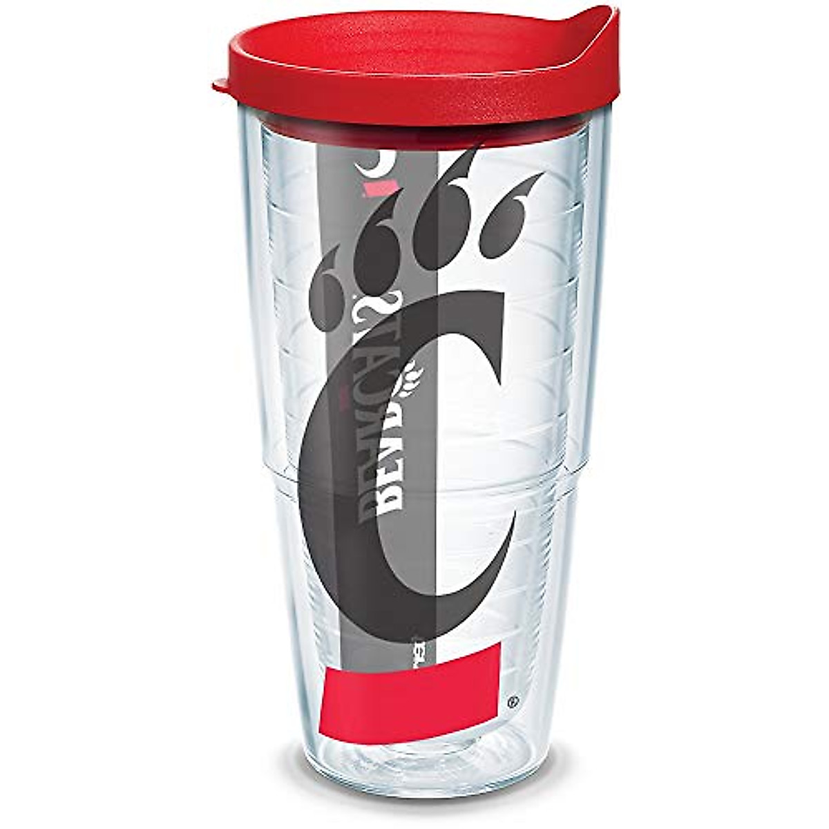 Tervis Made in USA Double Walled University of Cincinnati Bearcats Insulated Tumbler Cup Keeps Drinks Cold & Hot, 16oz Mug, Emblem - Quartz