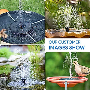 GOLDFLOWER Solar Fountain, Floating Solar Powered Water Fountain Pump for Bird Bath, Garden, Pond, Pool, Outdoor (2.5W)