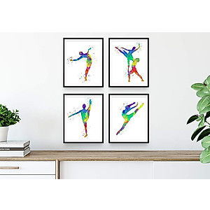 Male Ballet Dancer Abstract Wall Art Print 8x10, Set of 4, Perfect for for Ballet Dancer, Teacher and Lover of Ballet, Ideal Bedroom, Dance Studio, Locker Decor