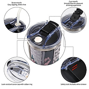 Niapessel Leak Proof Tumbler, Insulated Water Bottles with Straw, Retro Paris Art Insulated Cup with Handle 40 Oz Stainless Steel Flask for School, Travel, Car, Sports, Work