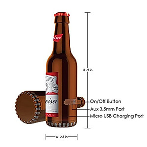 Budweiser Bluetooth Bottle Speaker Authentic Design Wireless Budweiser Red Speaker, Loud Audio Beer Speaker- Bud Weiser Red
