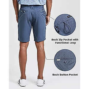 maamgic Men's Slim-fit Golf Shorts 9" Inseam Amphibious Casual Shorts Stretch Quick Dry Daily Casual Wear Navy
