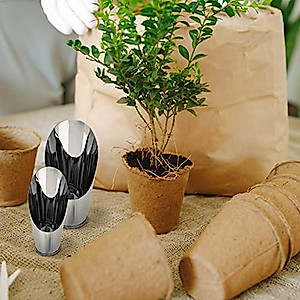 3pcs Stainless Steel Soil Scoops Metal Garden Shovels Potting Scoopers Garden Potted Plant Succulent Vegetation Soil Spade for Flower Planting Bonsai Potting Cultivation Weeding