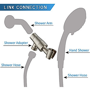 G-Promise Metal Shower Head Holder for Hand Held Showerhead, Adjustable Bracket, Shower Arm Adapter, Universal Shower Arm Mount, Brushed Nickel Finish