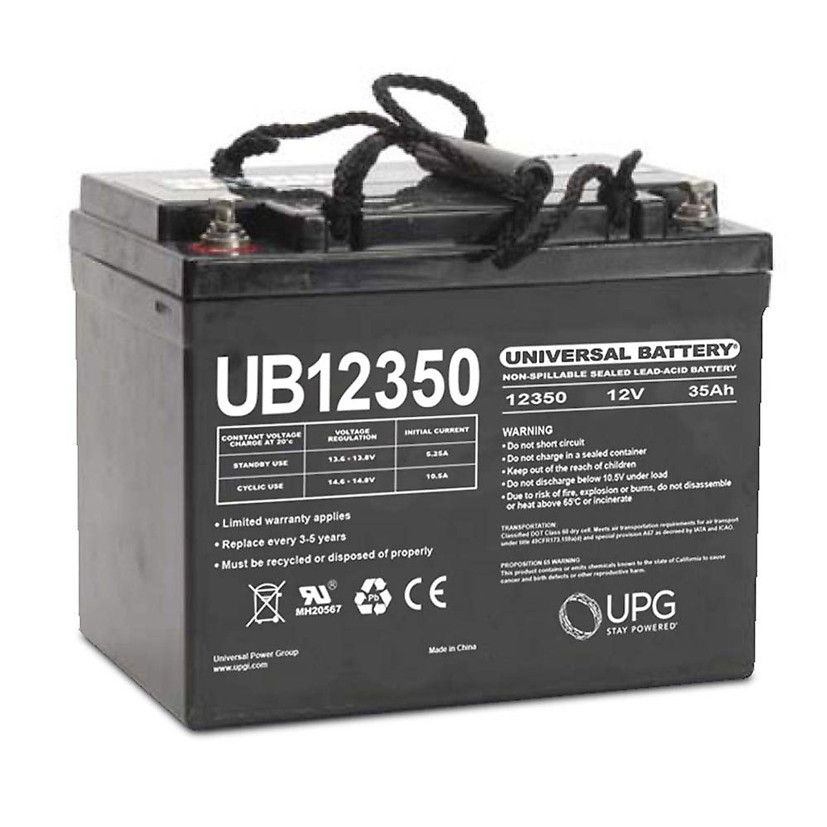 UPG UB12350 12V 35AH SLA Battery Internal Thread Terminal