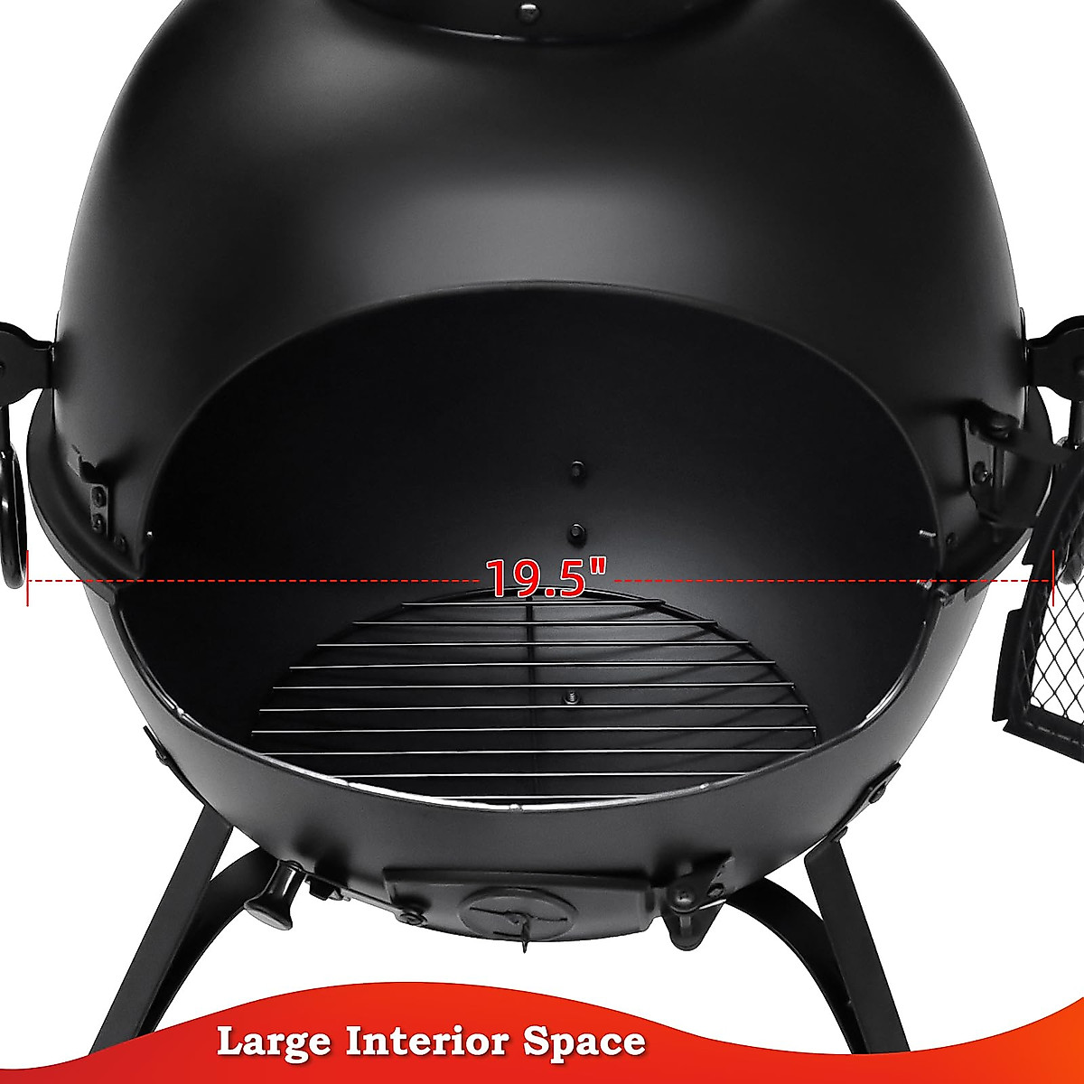 SINGLYFIRE Prairie Fire Outdoor Chiminea Fireplace Deck or Patio Backyard Wooden Fire Pit with Chiminea Cover Rust-Free Iron Black