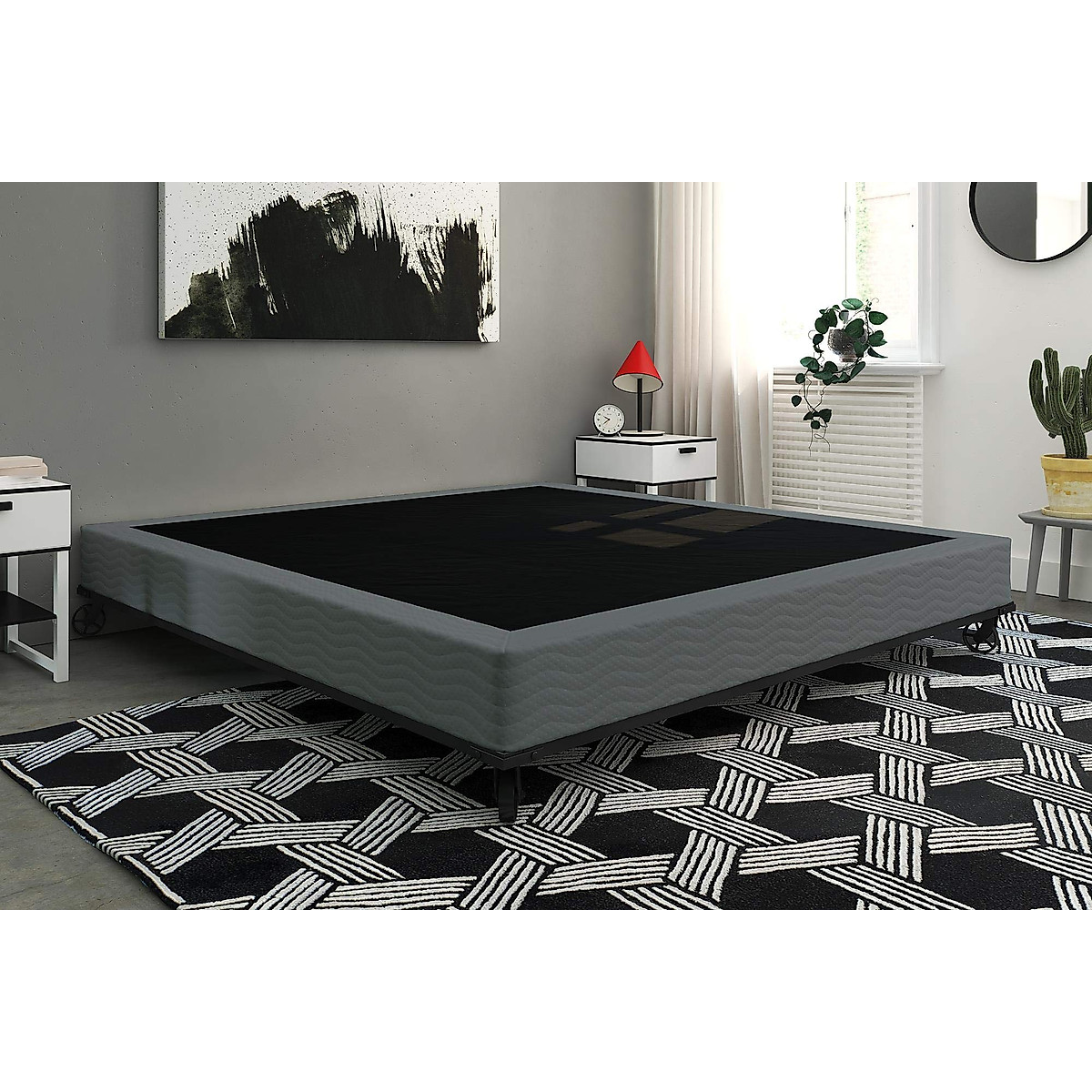 DHP 7" Upholstered Foundation, King Size Folding, Gray