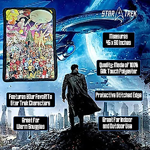 Star Trek The Original Series Cast Fleece Softest Throw Blanket| Measures 60 x 45 Inches