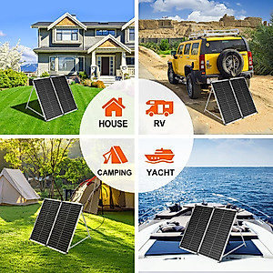DOKIO Portable Foldable 150W 18v Solar Suitcase Monocrystalline, Folding Solar Panel Kit with Controller to Charge 12 Volts Batteries (AGM Lead/Acid Types Vented Gel) RV Camping Boat