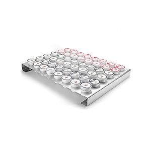 Polar Whale 2 Brushed Stainless Steel Coffee Pod Organizer Storage Tray Counter Stand or Wall Mount Compatible with Keurig K-Cup KCup for Kitchen Home Office Waterproof 19 x 14.5 Inches Each Holds 48