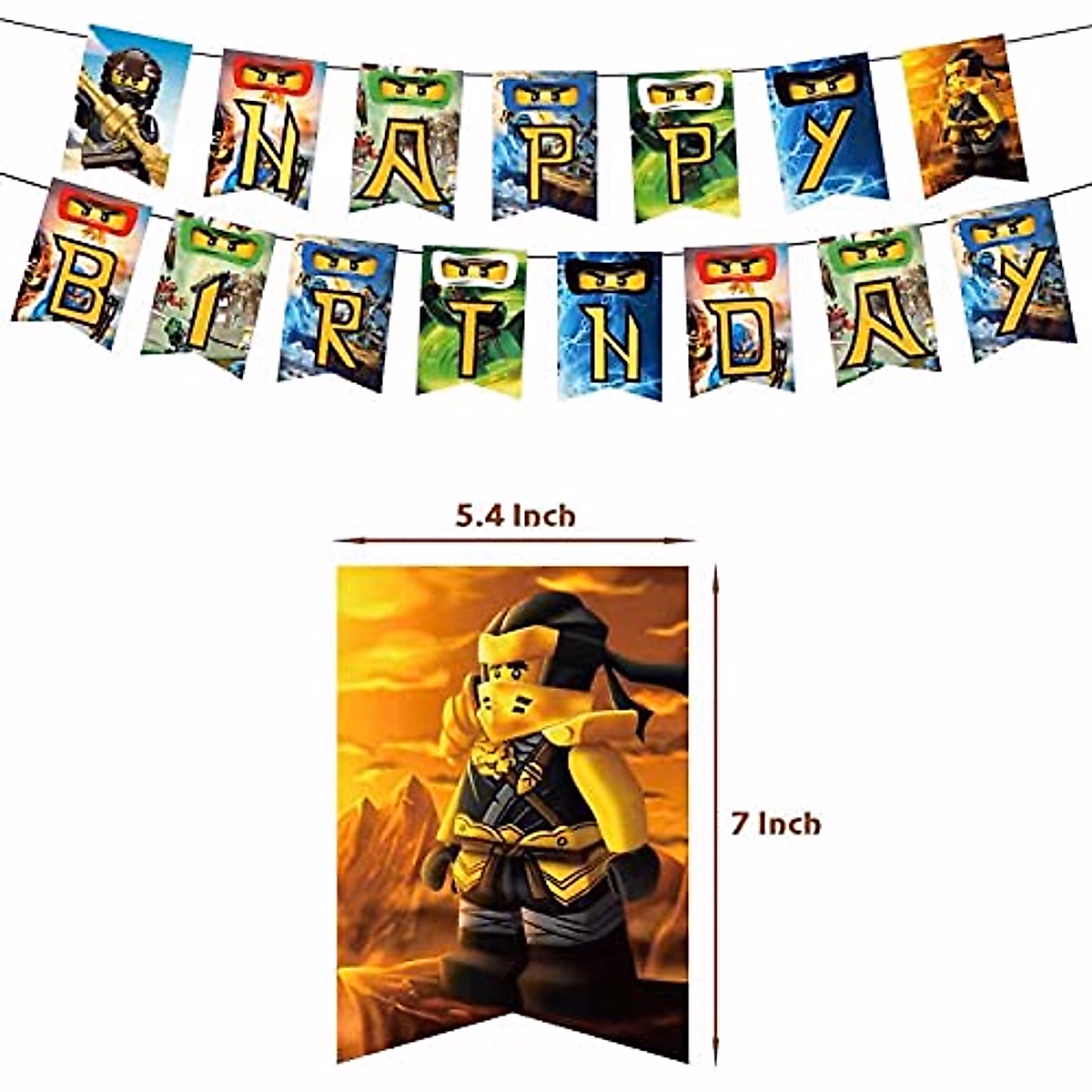 Heidaman Ninja Birthday Party Supplies Ninja Party Supplies Ninja Birthday Decorations Set Include Ninja Banners Balloons Cake Plates Ninja Tablecloth Cake Toppers(115pce)