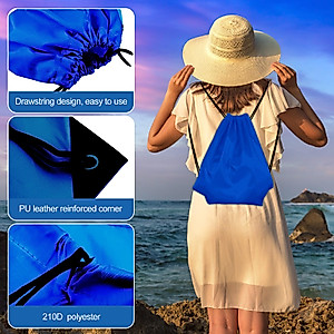 KUUQA 12 Pcs Drawstring Backpack Bags Sport Gym Sack Cinch Bags Bulk for School Traveling and Storage (Blue)