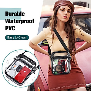 Bitjoy Clear Bag Stadium Approved Purse Transparent Plastic Crossbody Concert Bags for Women Men - See Through PVC Purse for Sports Events Amusement Park