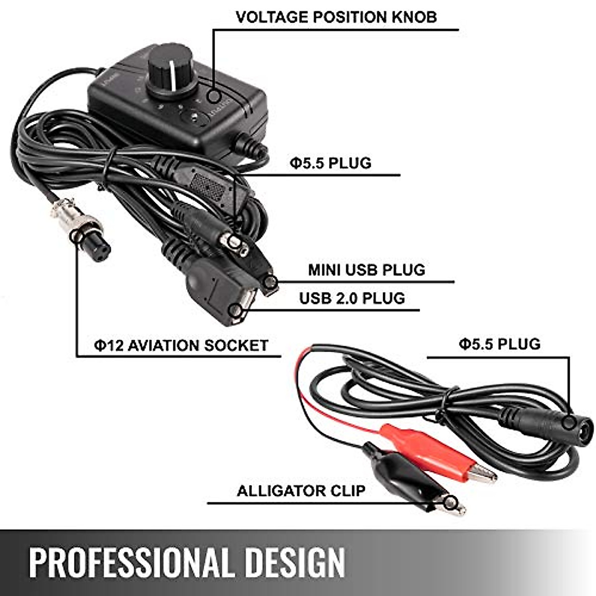 VEVOR Hand Power Generator 30W, Hand Crank Generator 0-28V, DC Regulator with USB Plug Black, Hand Crank Power Generator for Outdoor Mobile Phone Computer Charging, Hand Crank DC Generator