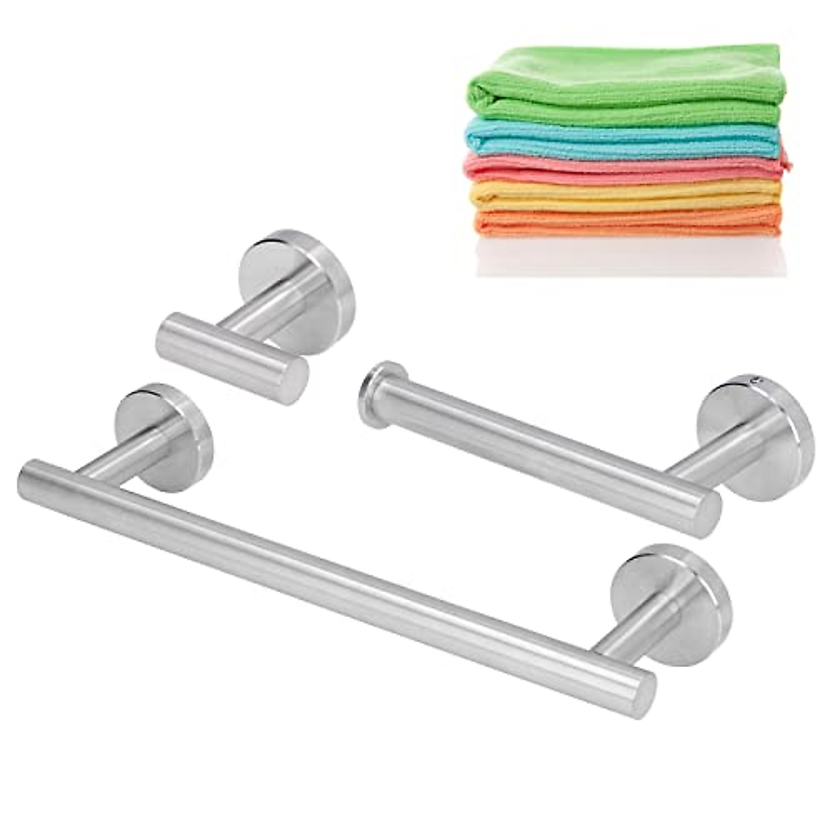 Punch-Free Towel Rack,Otufan Stainless Steel Hangable Towel Rod Free Punch Storage Single Rod Cabinet Bathroom Hanger Suitable for Bathroom Kitchen(#1)